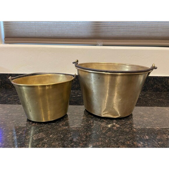 Other | Pair Of Antique Brass Buckets Hw Hayden Patent Dec 16 1851 ...